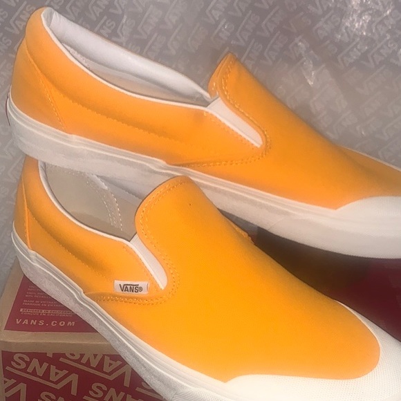 Vans | Shoes | Classic Slipon Canvas Zinnia Yellow White Toe Cap Brand ...